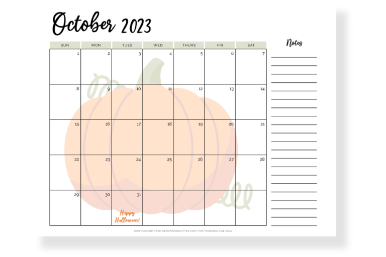 Cute Fall Calendar Printables