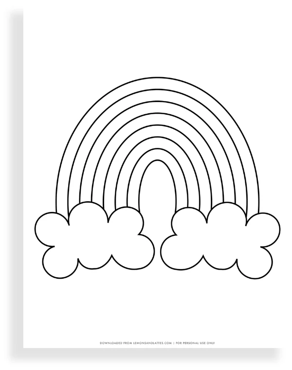 Colorable Rainbows: 100 Free Printable Rainbow Coloring Pages