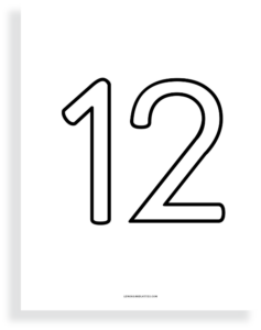 Printable Number Outlines 1-25