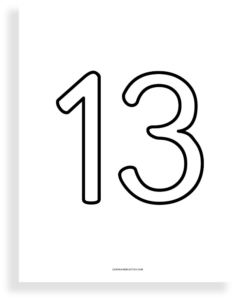 Printable Number Outlines 1-25
