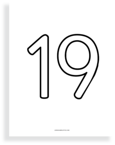 Printable Number Outlines 1-25