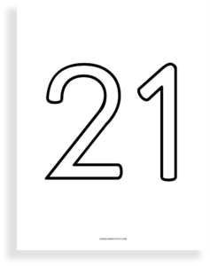Printable Number Outlines 1-25