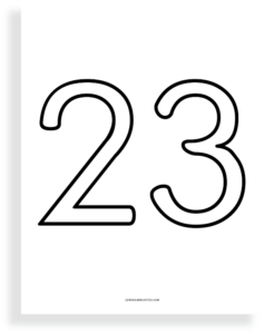 Printable Number Outlines 1-25