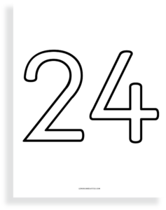 Printable Number Outlines 1-25