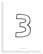 Printable Number Outlines 1-25