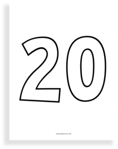 Printable Number Outlines 1-25