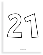 Printable Number Outlines 1-25