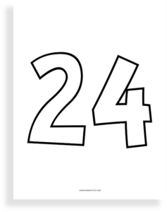 Printable Number Outlines 1-25