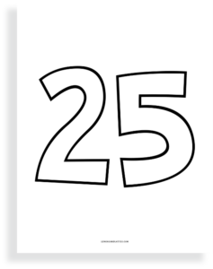Printable Number Outlines 1-25