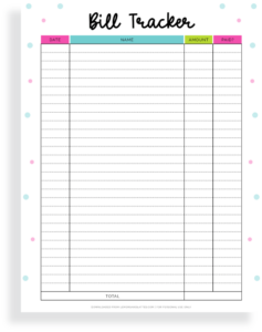20 Free Monthly Bill Trackers to Keep You Organized