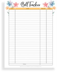 20 Free Monthly Bill Trackers to Keep You Organized