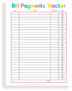 20 Free Monthly Bill Trackers to Keep You Organized