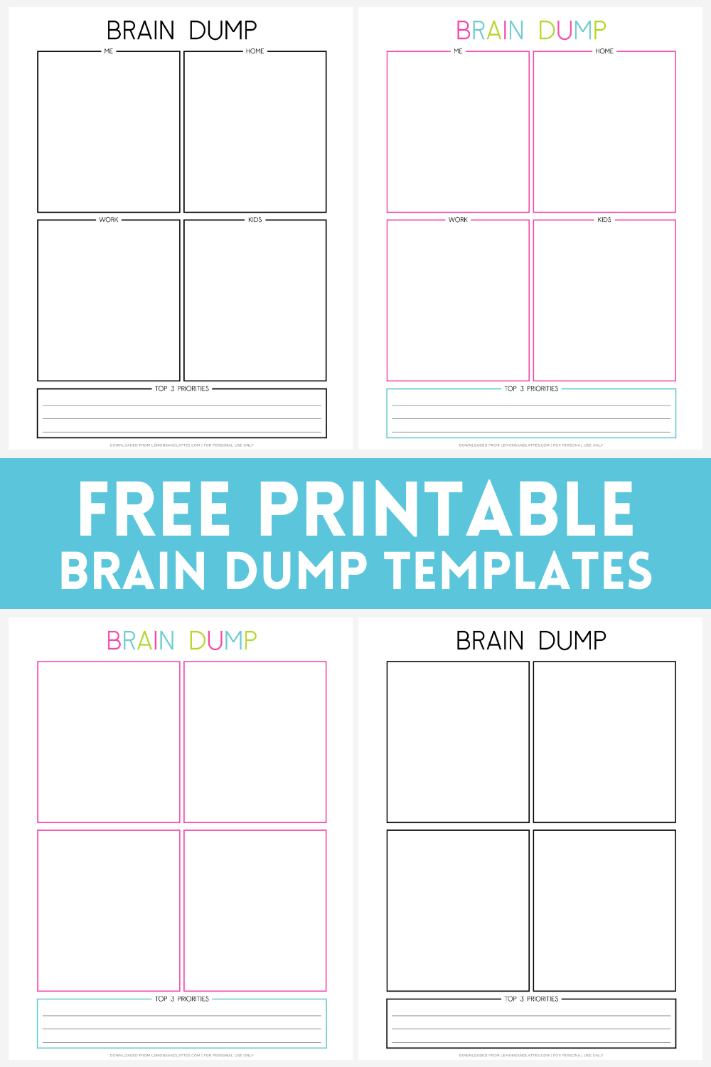 Free Brain Dump Templates to Declutter Your Mind