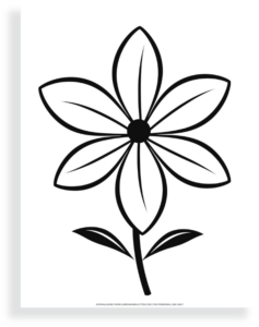 40 Free Printable Flower Outlines for Kids' Crafts