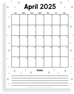 20 Cute April 2025 Calendar Printables