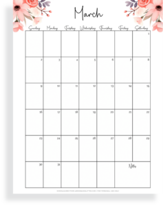 20 Cute March 2025 Calendar Printables