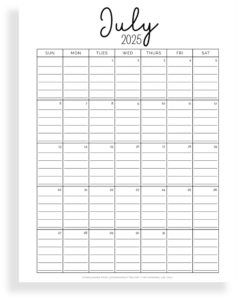 Free Printable 2025 Minimalist Calendars