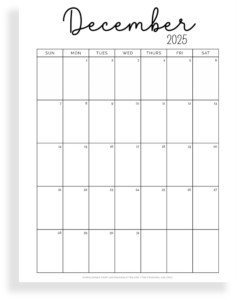 Free Printable 2025 Minimalist Calendars