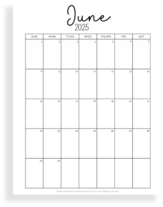 Free Printable 2025 Minimalist Calendars