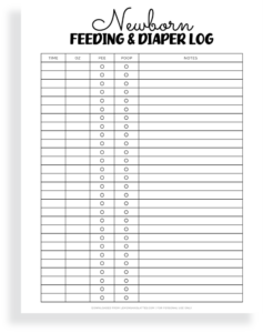 Free Newborn Feeding and Diaper Log Printables