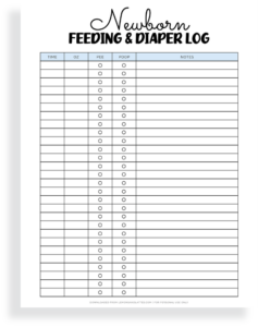 Free Newborn Feeding and Diaper Log Printables