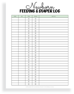 Free Newborn Feeding and Diaper Log Printables