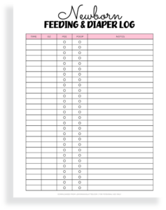 Free Newborn Feeding and Diaper Log Printables