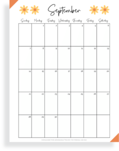 20 Cute September 2025 Calendar Printables