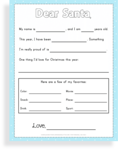 20 Dear Santa Letter Templates for Kids