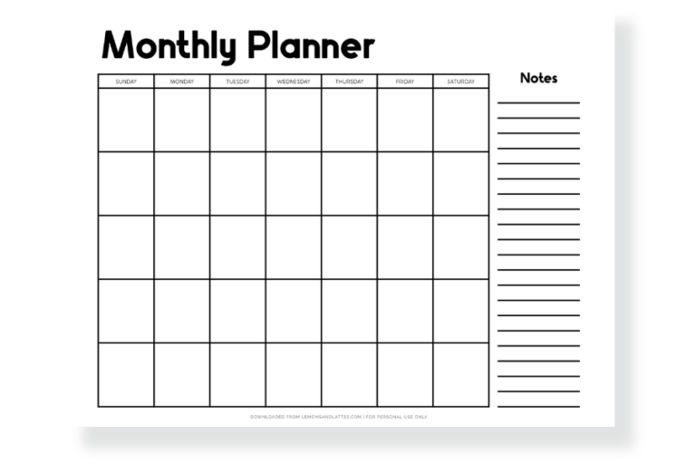 30 Undated Monthly Planner Templates You'll Love
