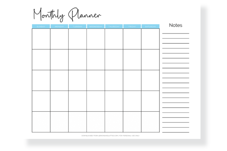 30 Undated Monthly Planner Templates You'll Love