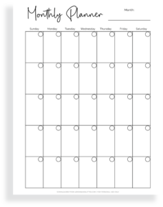 30 Undated Monthly Planner Templates You'll Love