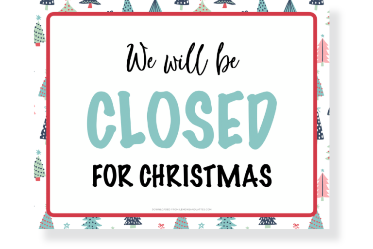 15 Printable Closed for Christmas Signs