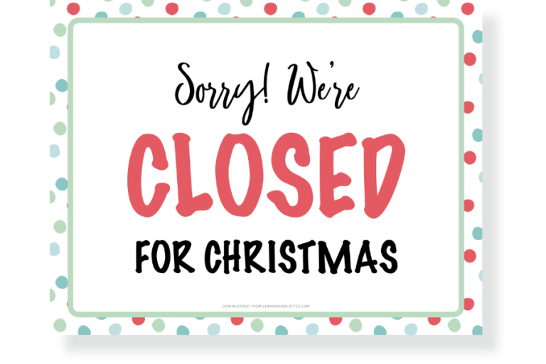 15 Printable Closed for Christmas Signs