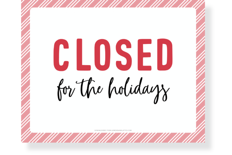 15 Printable Closed for Christmas Signs