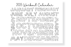 Monthly Workout Calendar Printables