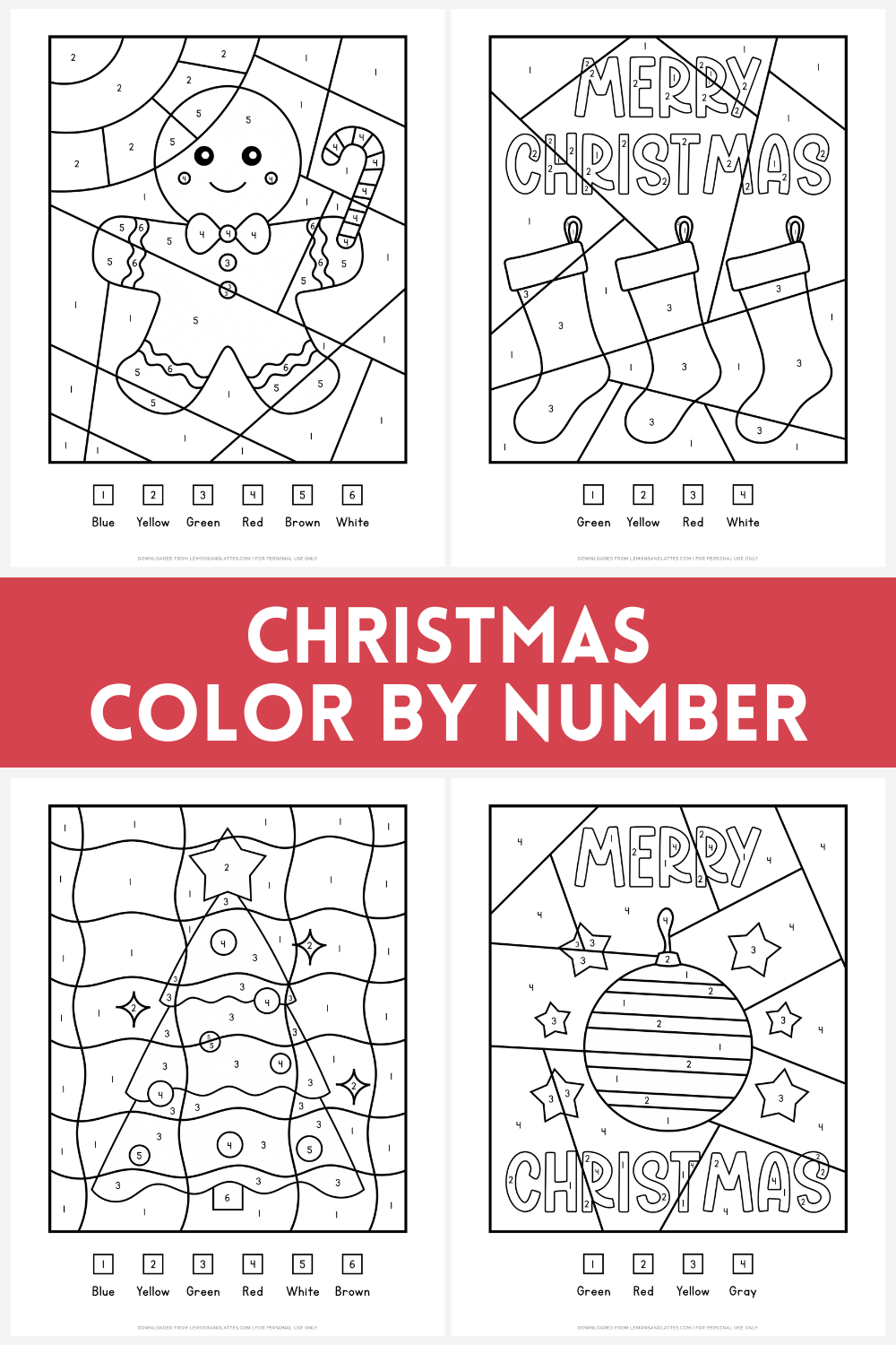 Christmas Color By Number Printables