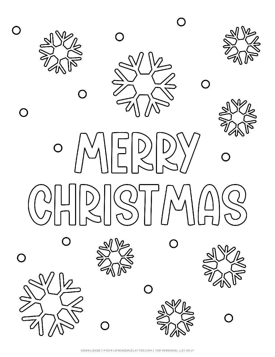 merry christmas coloring page1 - Lemons and Lattes