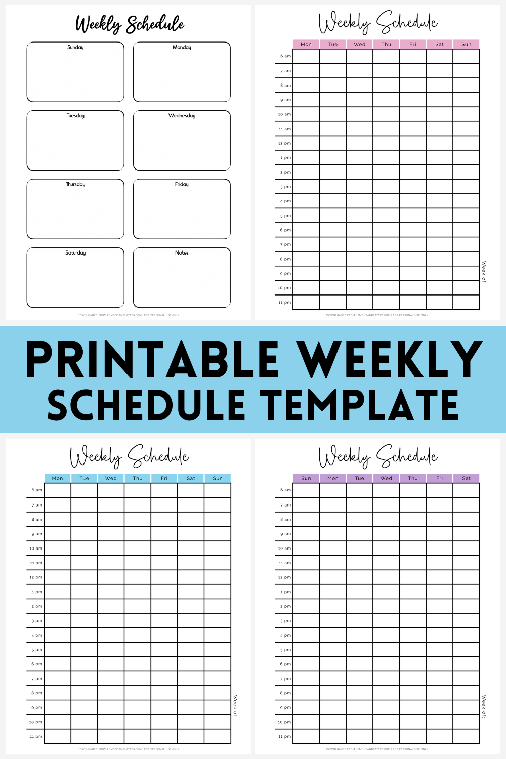 Plan Your Week with These 18 Free Weekly Schedule Templates