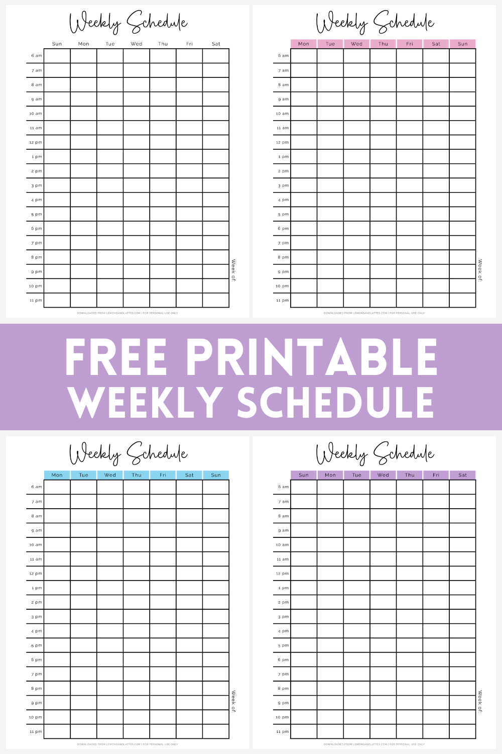 Plan Your Week with These 18 Free Weekly Schedule Templates