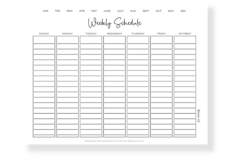 Plan Your Week with These 18 Free Weekly Schedule Templates