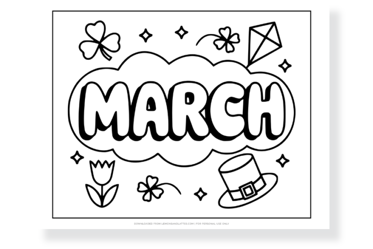 11 Cute March Coloring Pages