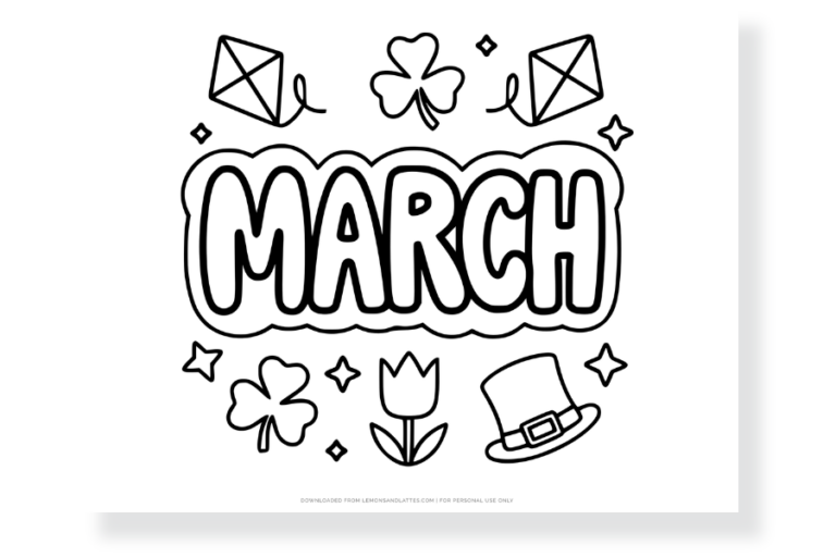 11 Cute March Coloring Pages