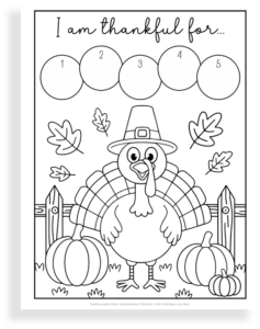 I Am Thankful for Coloring Pages for Kids