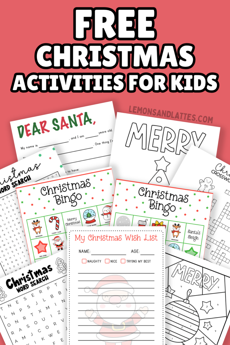 free printable christmas activities for kids - Lemons and Lattes