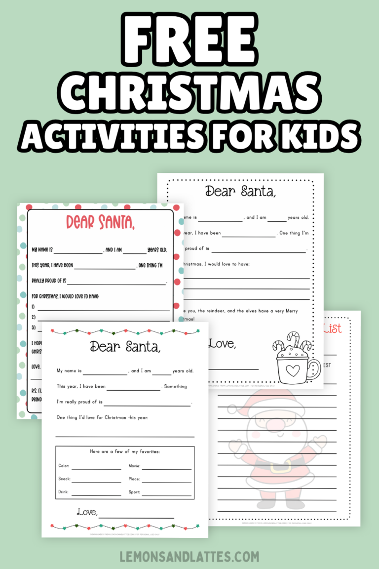 free printable christmas activities for kids-dear santa letters ...
