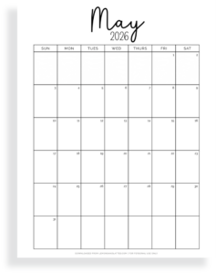 Free Printable 2026 Minimalist Calendars