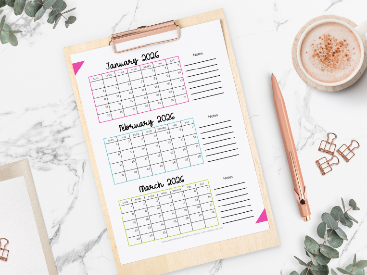 Free Printable 2026 Minimalist Calendars with Lines